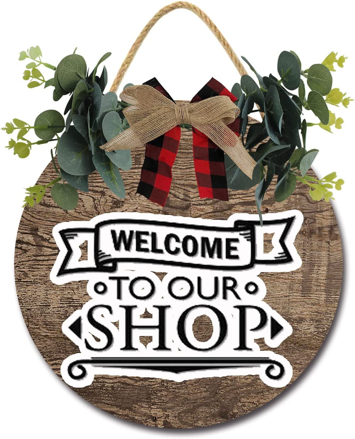 Eveokoki 12" Welcome Our Shop 01 Door Sign Plaque,Welcome Wall Hanging ...