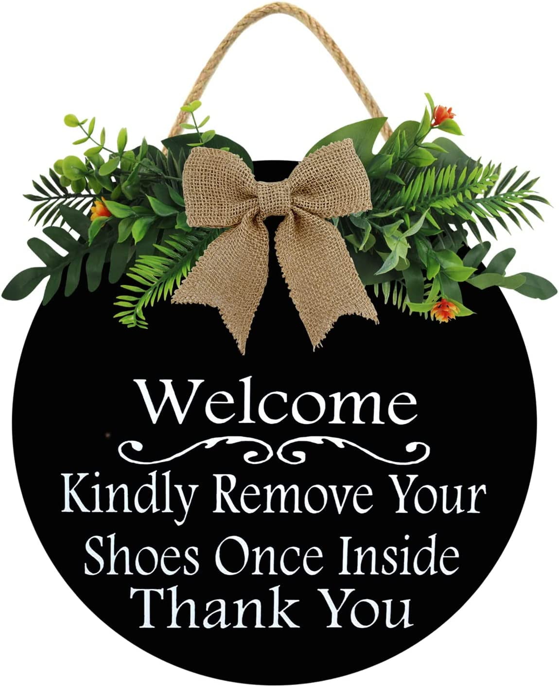 Eveokoki 12" Welcome, Please Remove Your Shoes Sign - Solid Wood ...