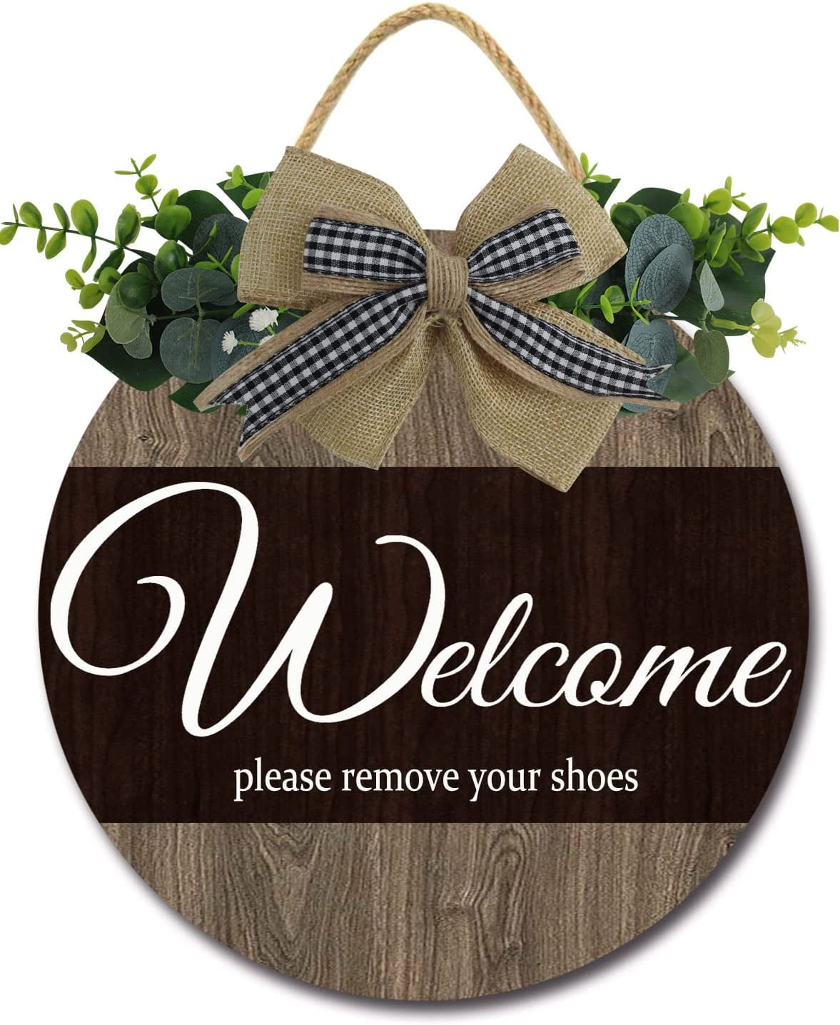 Eveokoki 12" Welcome Please Remove Your Shoes Signs for Front Door ...