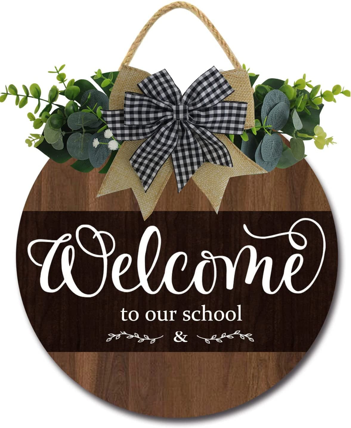Eveokoki 12" Welcome to Our School for Front Door Farmhouse Porch ...