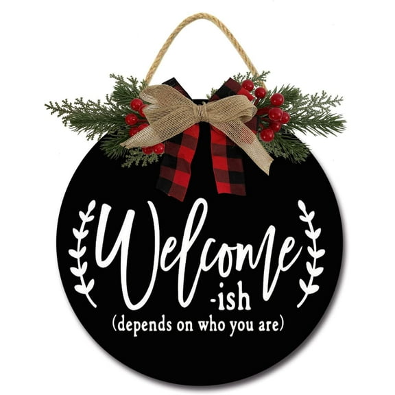 Eveokoki 11" Welcome Sign for Front Door Porch Standing Farmhouse,Round ...