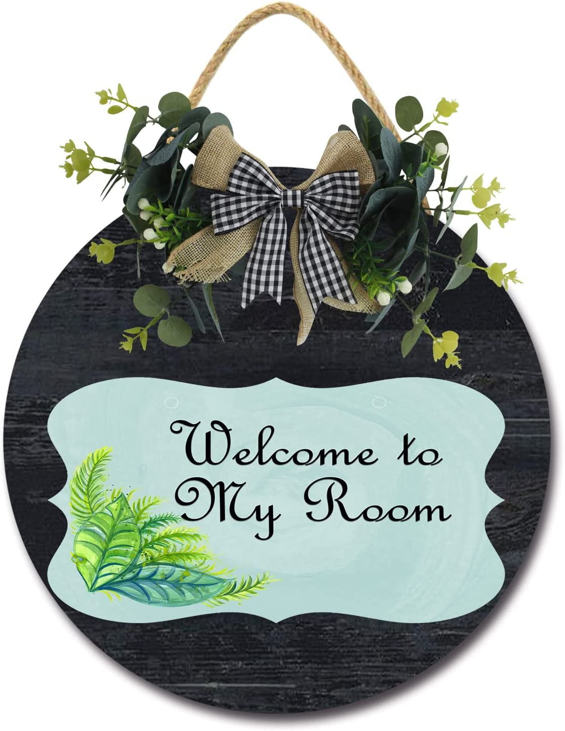 Eveokoki 12" Welcome to My Room Wood Sign Welcome Front Door Spa Office ...