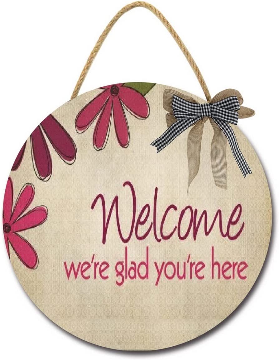 Eveokoki 12" Welecome We Are Glad You Are Here Sign for Front Door ...