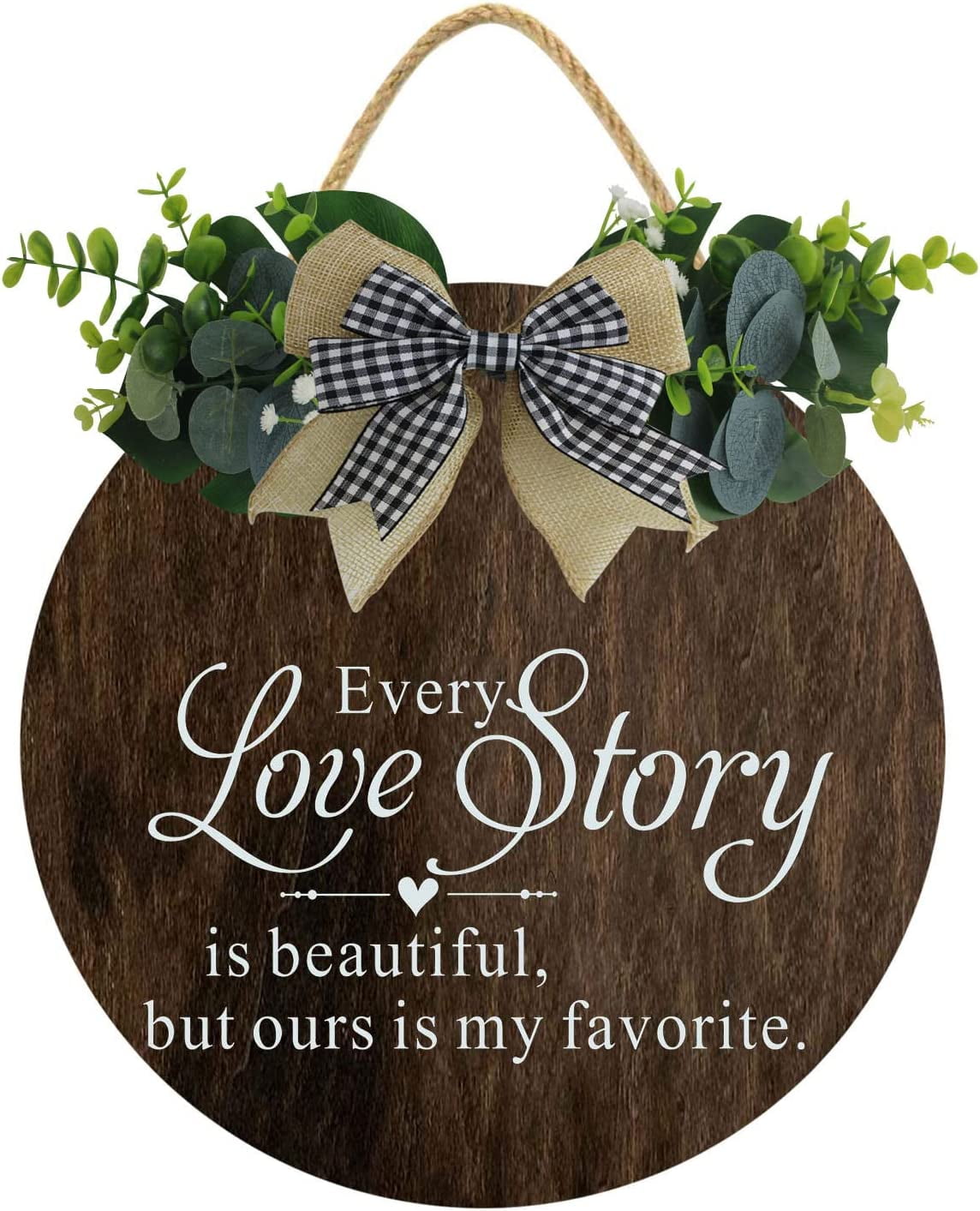 Eveokoki 12" Wood Signs Home Decor,Every Love Story Is Beautiful But ...