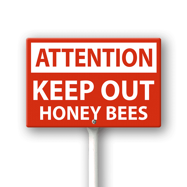 Eveokoki 12 x 8 inch “Attention Keep Out - Honey Bees” Lawn Yard Sign ...