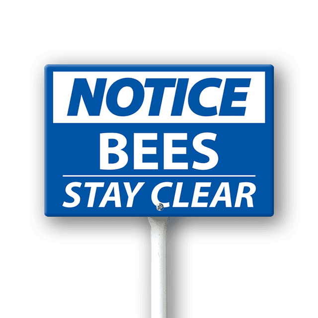 Eveokoki 12 x 8 inch “Caution Bees - Stay Clear” Lawn Yard Sign with 12 ...