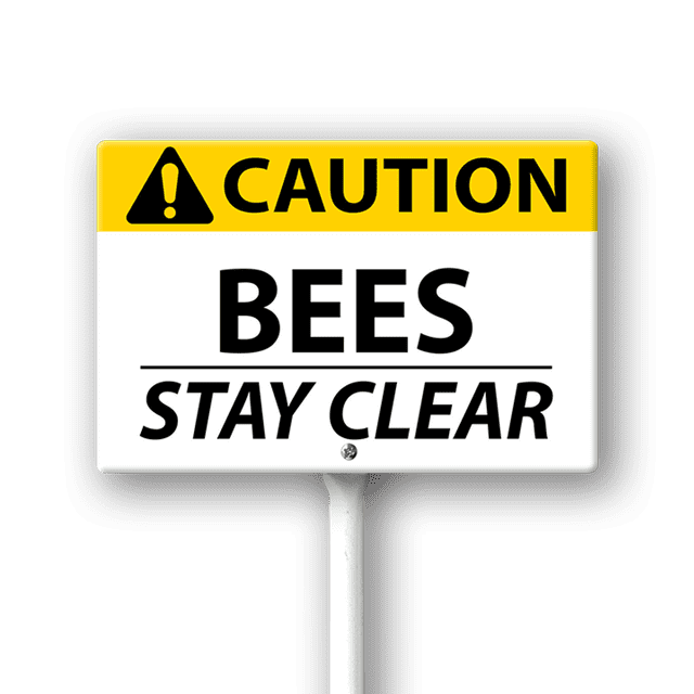 Eveokoki 12 x 8 inch “Caution Bees - Stay Clear” Lawn Yard Sign with 12 ...