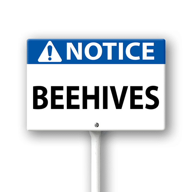 Eveokoki 12 x 8 inch “Notice Beehives” Lawn Yard Sign with 12.8 inch ...
