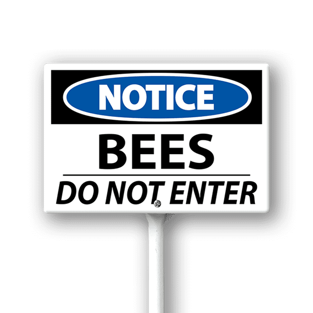 Eveokoki 12 x 8 inch “Notice Bees - Do Not Enter” Lawn Yard Sign with ...