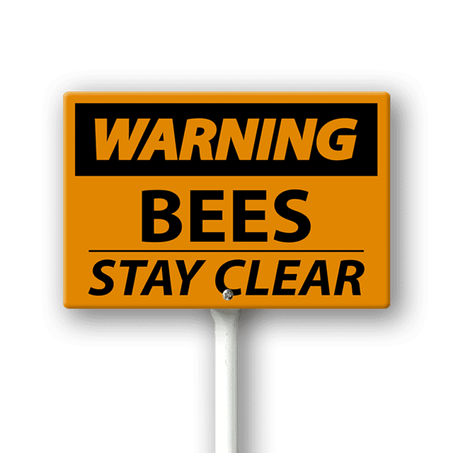 Eveokoki 12 x 8 inch “Warning Bees - Stay Clear” Lawn Yard Sign with 12 ...