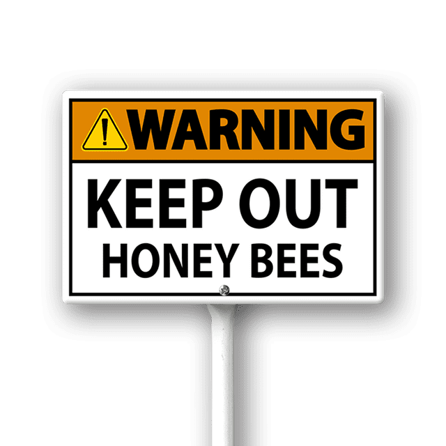 Eveokoki 12 x 8 inch “Warning Keep Out - Honey Bees” Lawn Yard Sign ...