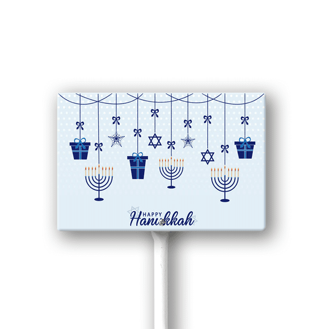 Eveokoki 12"x8" Aluminum Happy Hanukkah Yard Metal Stakes Lawn Patio ...