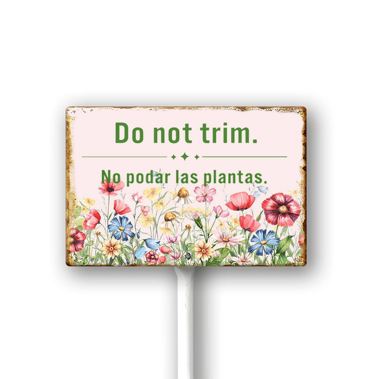 Eveokoki (12X8) IN Do Not Trim In English And Spanish Yard Sign With ...