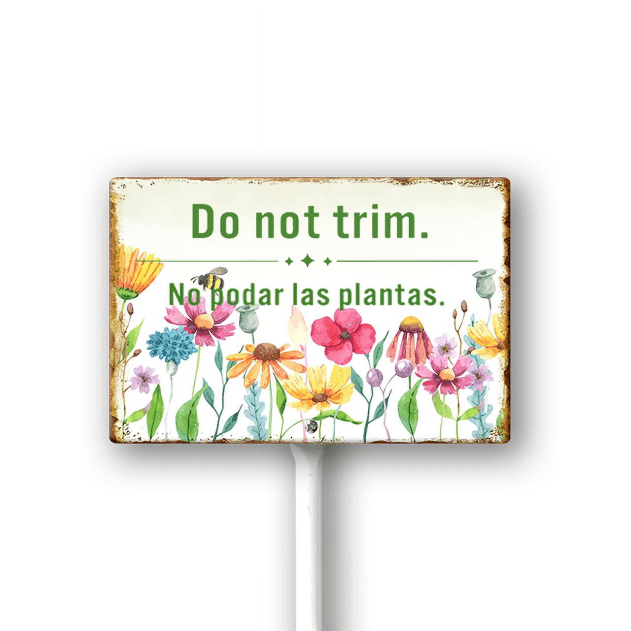 Eveokoki (12X8) IN Do Not Trim In English And Spanish Yard Sign With ...