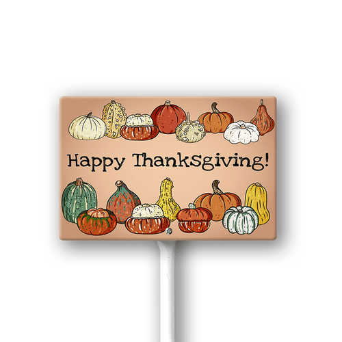Eveokoki (12X8)IN Happy Thanksgiving Aluminum Yard Signs With Stake ...