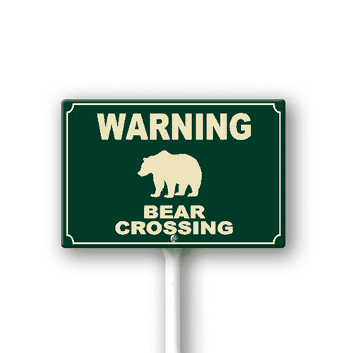 Eveokoki (12X8) IN Warning Bear Crossing Yard Sign With Stake Caution ...