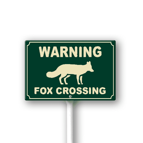 Eveokoki (12X8) IN Warning Fox Crossing Yard Sign With Stake Caution ...