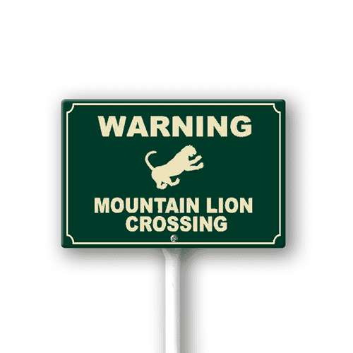 Eveokoki (12X8) IN Warning Mountain Lion Crossing Yard Sign With Stake ...