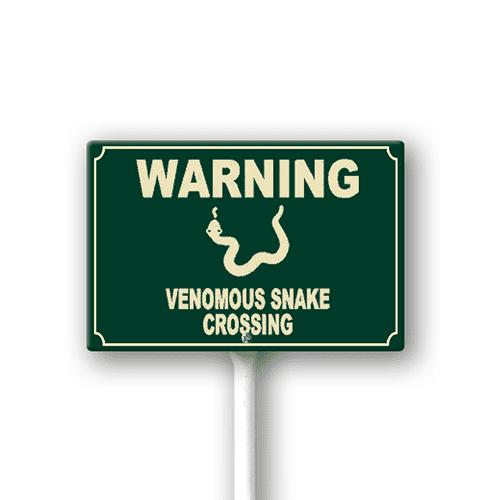 Eveokoki (12X8) IN Warning Venomous Snake Crossing Yard Sign With Stake ...