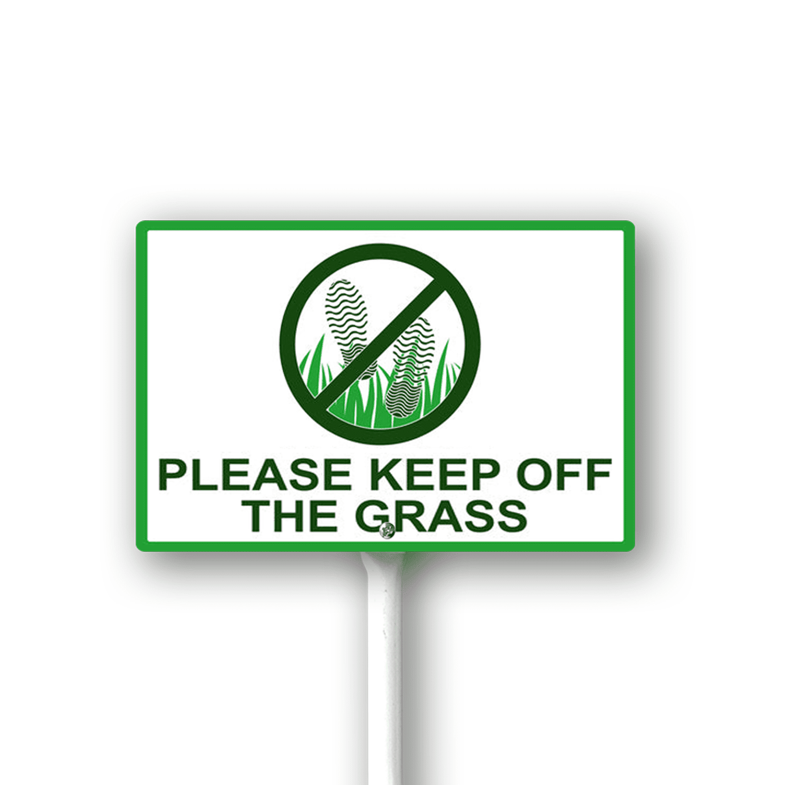 Eveokoki 12X8Inch Please Keep Off The Grass Aluminum Lawn Sign Stand ...