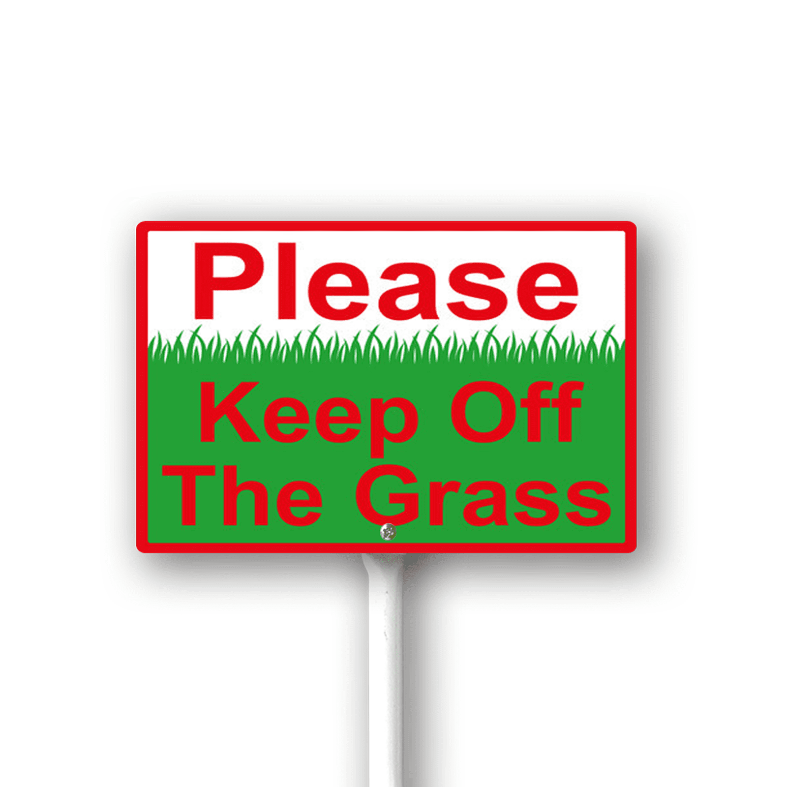 Eveokoki 12X8Inch Please Keep Off The Grass Aluminum Lawn Sign Stand ...