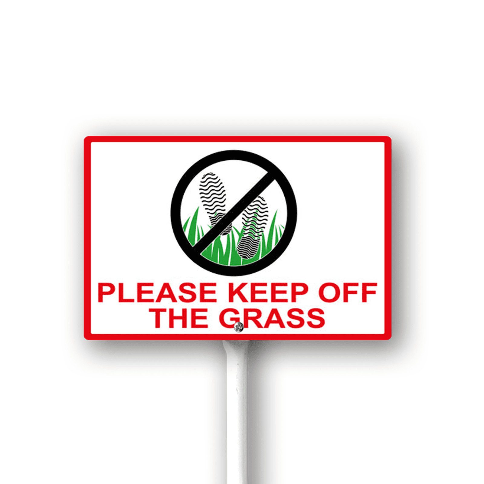Eveokoki 12X8Inch Please Keep Off The Grass Aluminum Lawn Sign Stand ...
