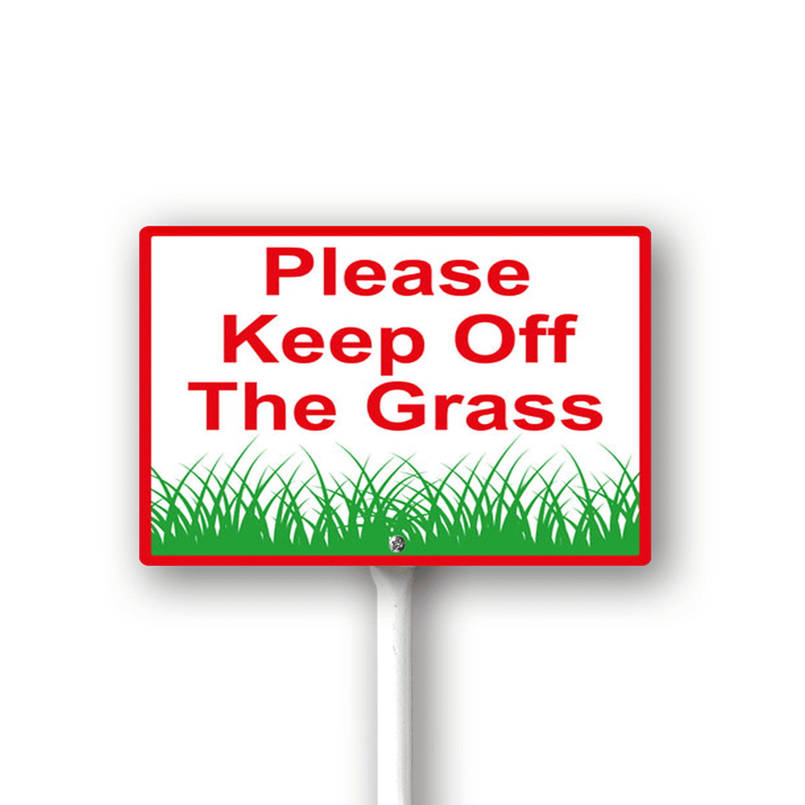 Eveokoki 12X8Inch Please Keep Off The Grass Aluminum Lawn Sign Stand ...