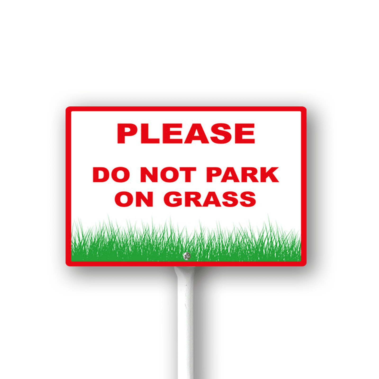 Eveokoki 12X8Inch Please Do Not Park On Grass Aluminum Lawn Sign Stand ...