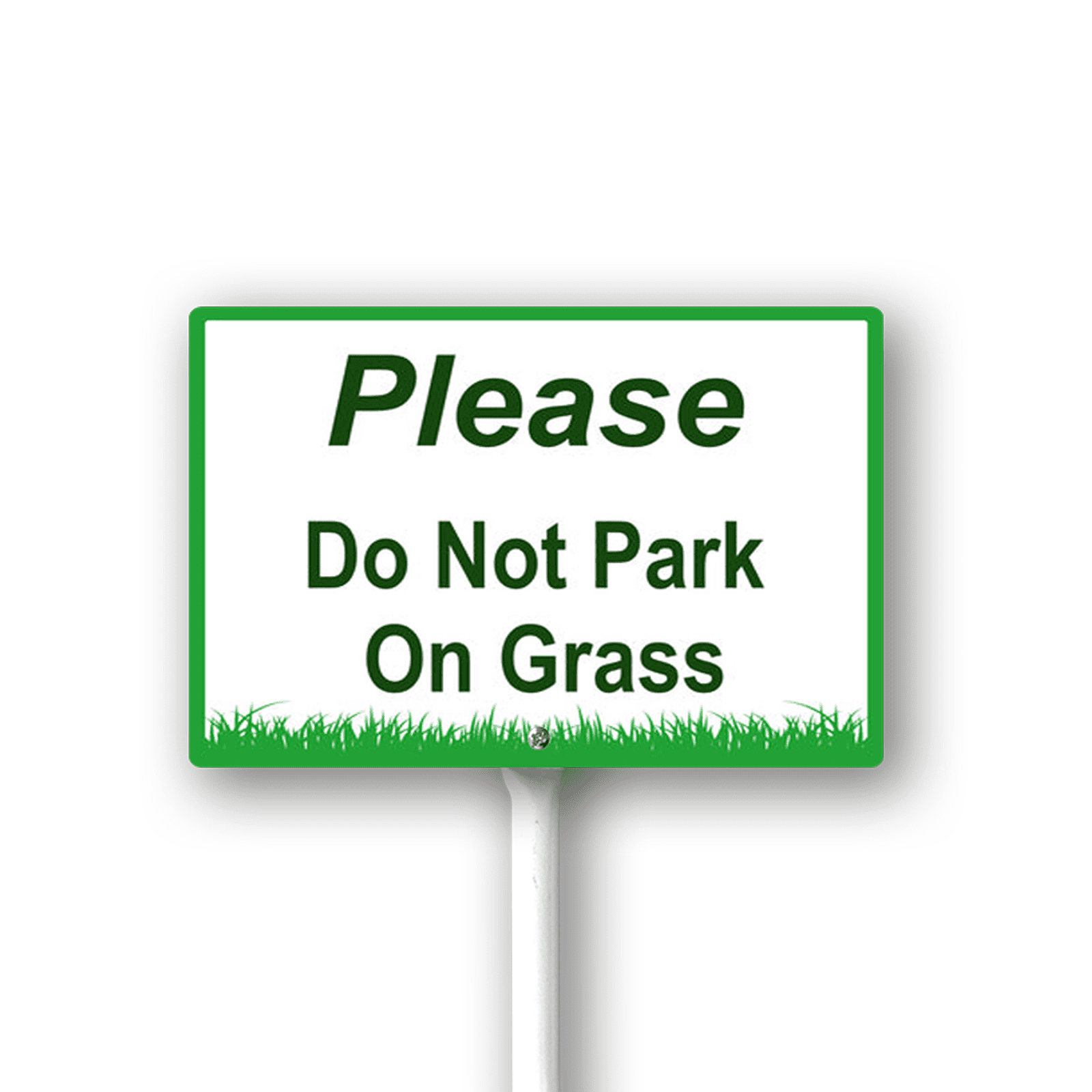 Eveokoki 12X8Inch Please Do Not Park On Grass Aluminum Lawn Sign Stand ...