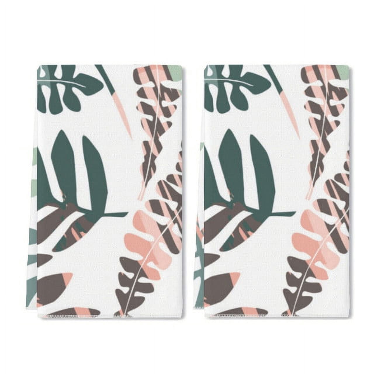 Eveokoki 2 Pcs Kitchen Towels 16 x 24 Inch Floral Dish Hand Towels ...