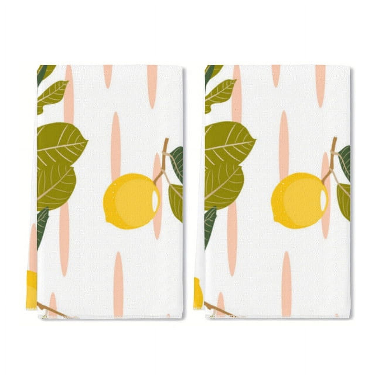 Eveokoki 2 Pcs Kitchen Towels Colorful Lemons Dish Towel Fruit Hand ...