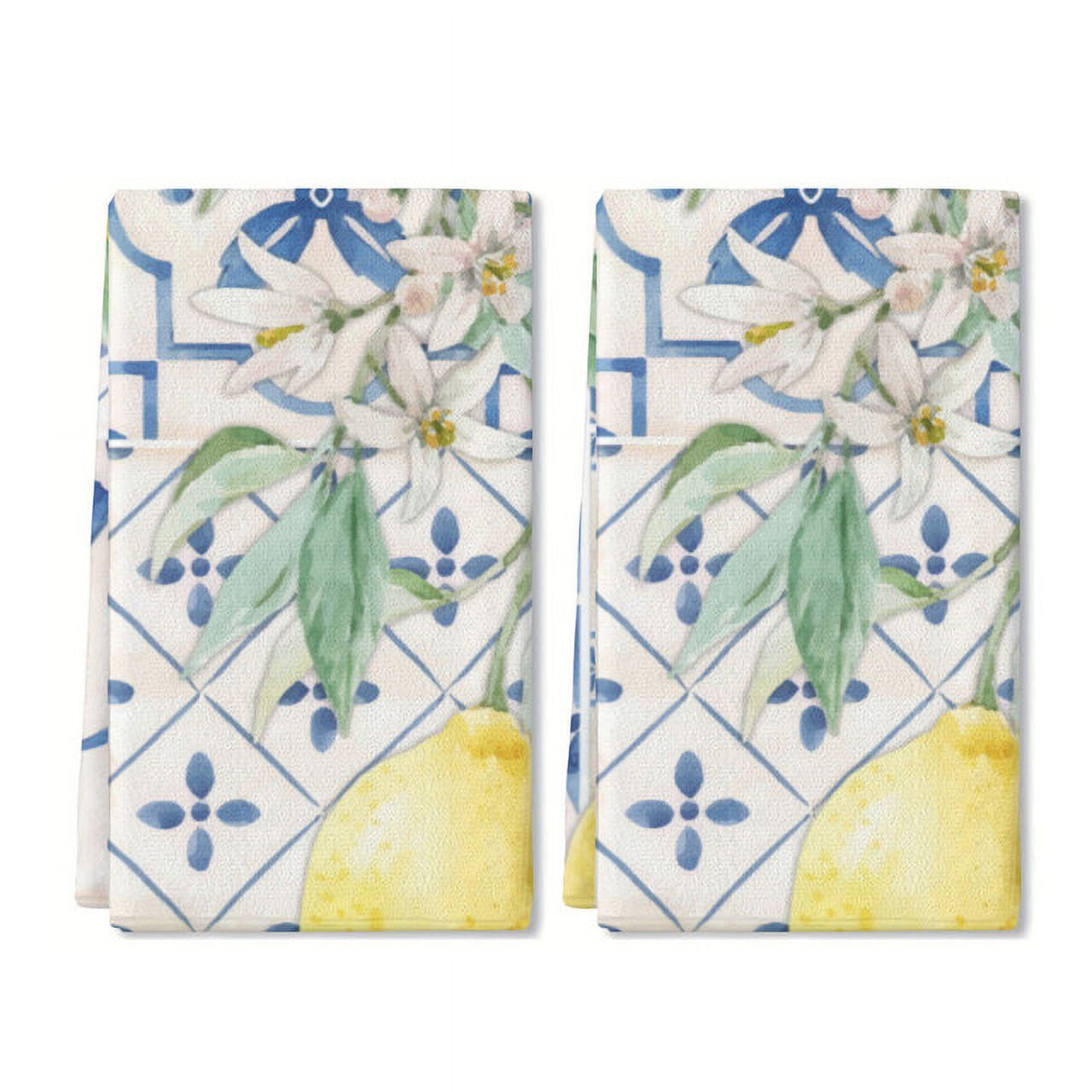 Eveokoki 2 Pcs Kitchen Towels Lemons Kitchen Dish Towels Kitchen Dish ...
