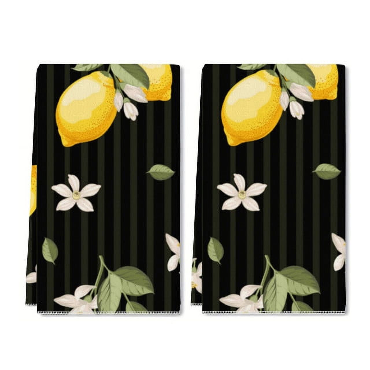 Eveokoki 2 Pcs Kitchen Towels Lemons Kitchen Dish Towels Kitchen Dish ...