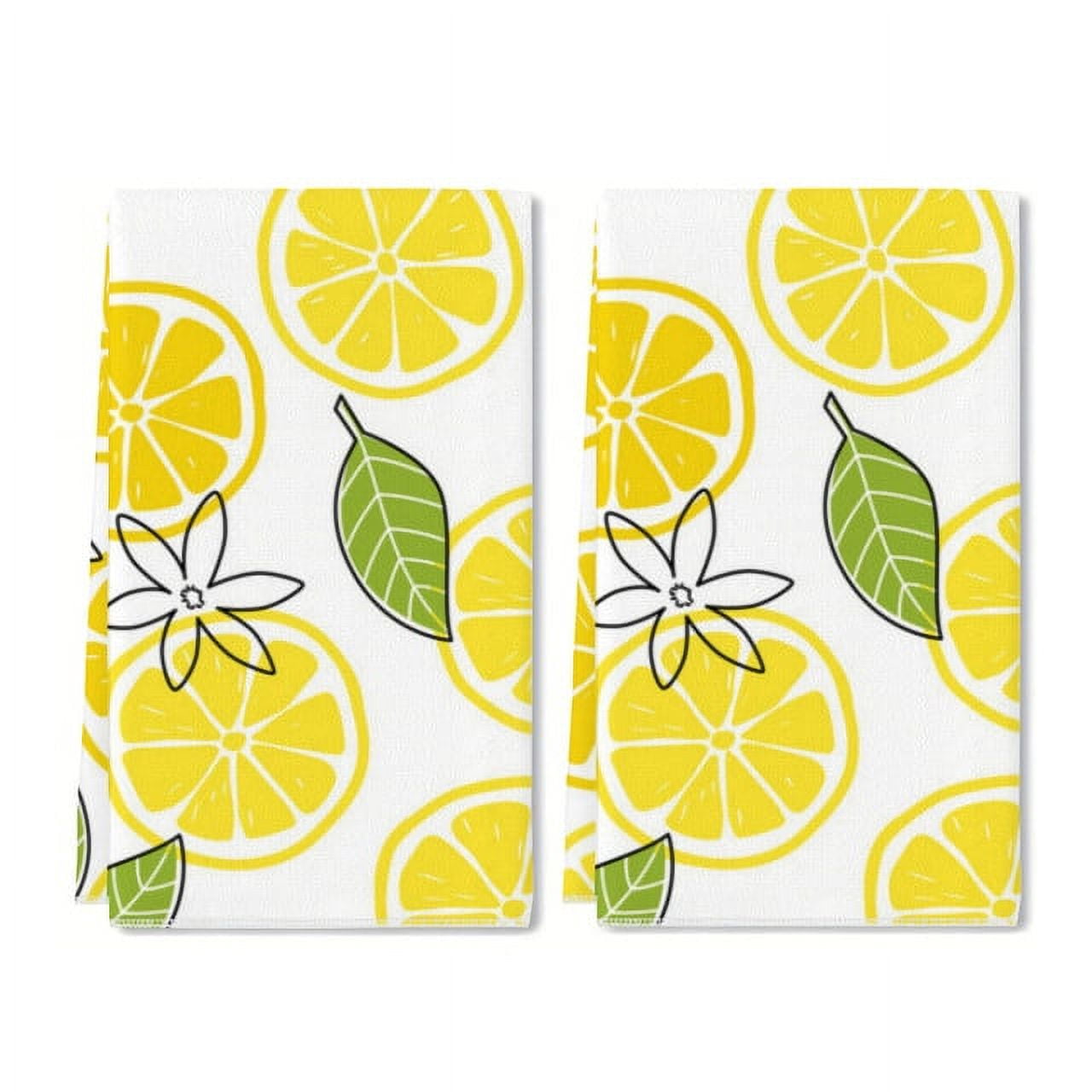 Eveokoki 2 Pcs Kitchen Towels Ripe Lemon Dish Towel Fruit Hand Towels Decorative Tea Towels for ...