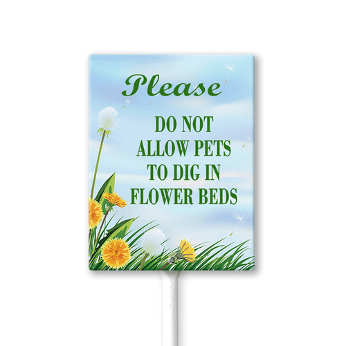 Eveokoki 4.6x6 Inch Please Do Not Allow Pets To Dig In Flower Beds ...
