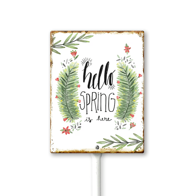 Eveokoki 4.6x6 Inches Hello Spring In Here Yard Sign with Stakes Spring ...