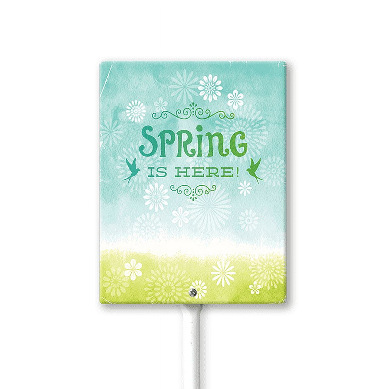 Eveokoki 4.6x6 Inches Spring In Here Yard Sign with Stakes Spring Lawn ...
