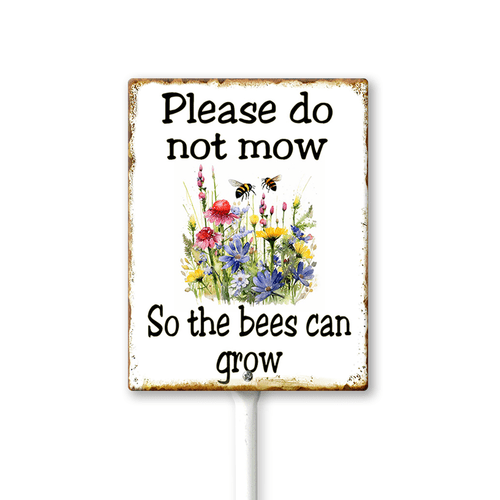 Eveokoki (4.6x6) IN Please Do Not Mow So The Bees Can Grow Yard Sign ...