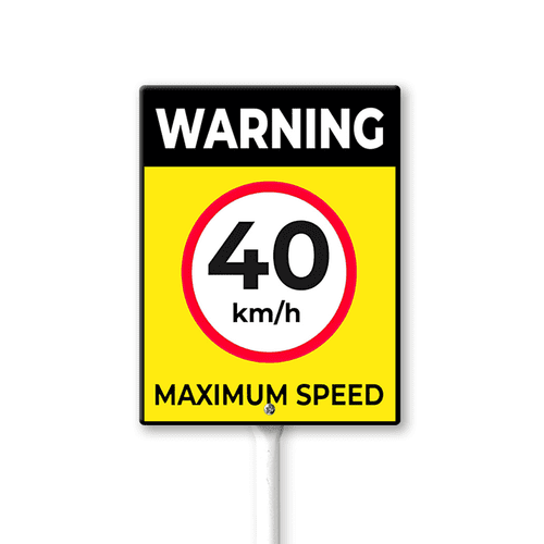 Eveokoki 40 Km Per Hour Maximum Speed Limit Yard Sign with Stakes 8in× ...