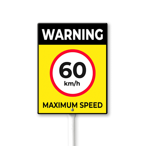 Eveokoki 60 Km Per Hour Maximum Speed Limit Yard Sign with Stakes 7in×8 ...