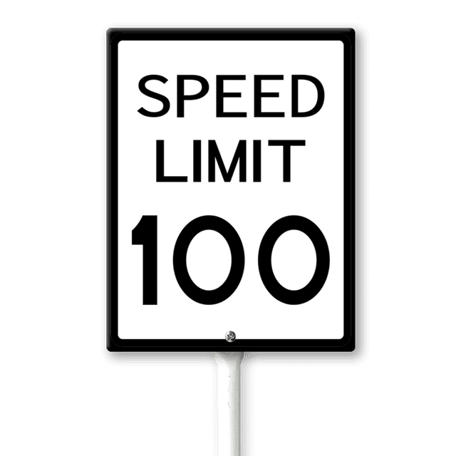 Eveokoki 7"x8.8" Speed Limit 100 Sign for Street - Traffic Signs with ...
