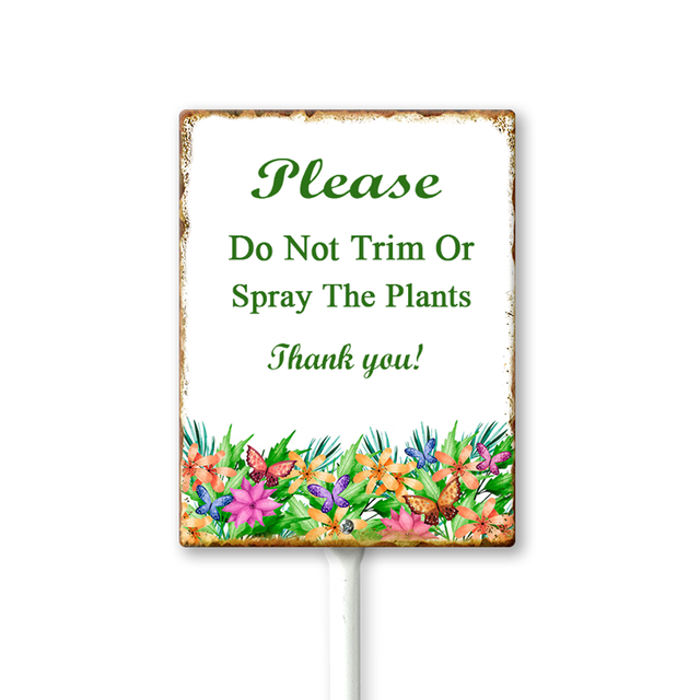 Eveokoki (7X8.8) IN Please Do Not Trim Or Spray The Plants Yard Sign ...