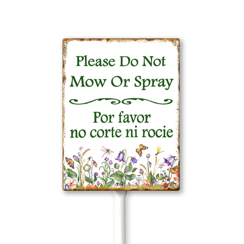 Eveokoki (7X8.8) IN Please Do Not Mow Or Spray Yard Sign With Metal ...