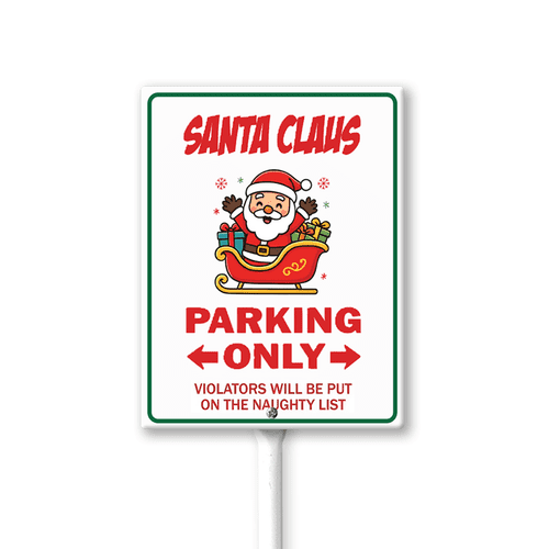 Eveokoki (7X8.8) IN Santa Claus Parking Only Sign Christmas Yard ...