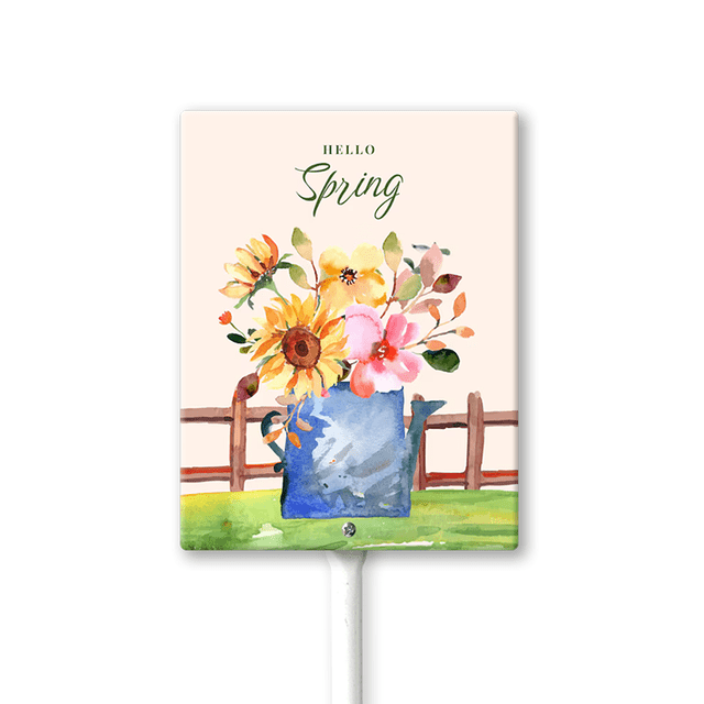 Eveokoki 7x8.8 Inches Hello Spring Yard Sign with Stakes Spring Lawn ...