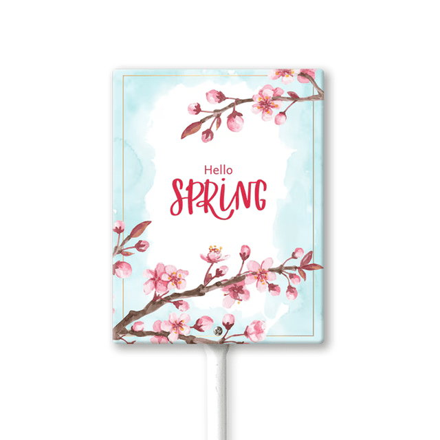 Eveokoki 7x8.8 Inches Hello Spring Yard Sign with Stakes Spring Lawn ...