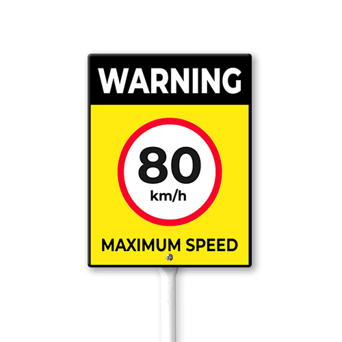 Eveokoki 80 Km Per Hour Maximum Speed Limit Yard Sign with Stakes 8in× ...