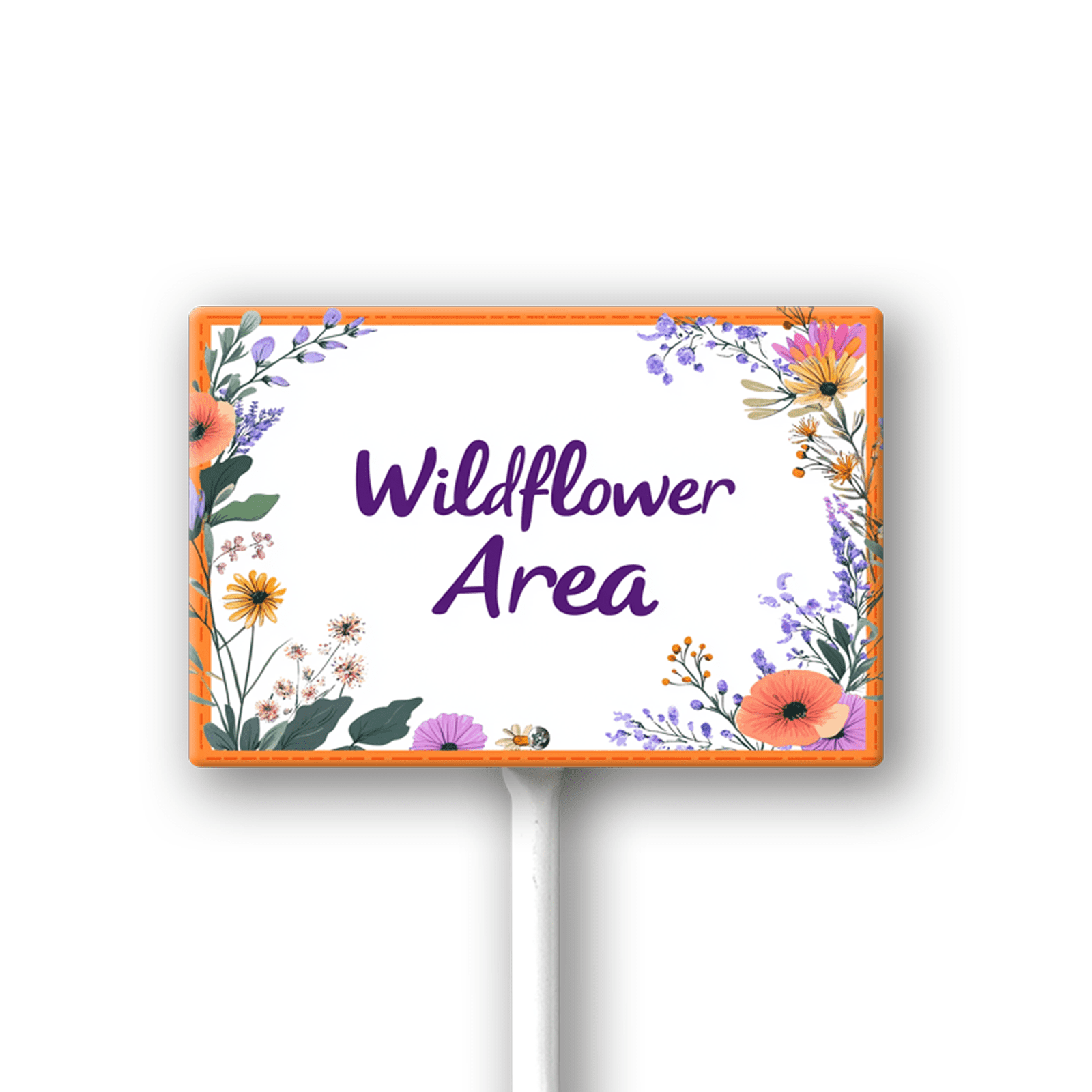 Eveokoki (8X12) IN Wildflower Area Yard Sign With Stake Kit Rustproof ...