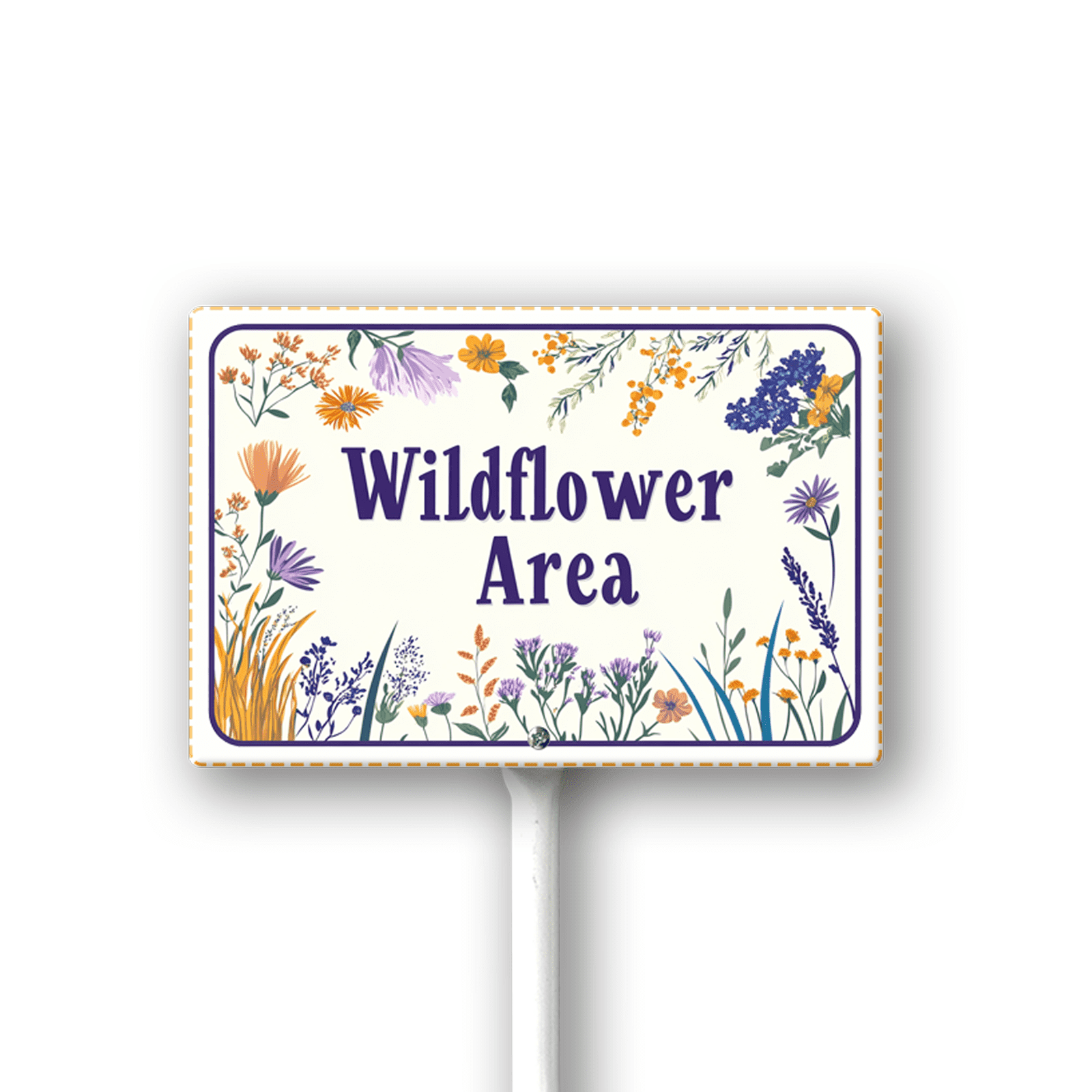 Eveokoki (8X12) IN Wildflower Area Yard Sign With Stake Kit Rustproof ...