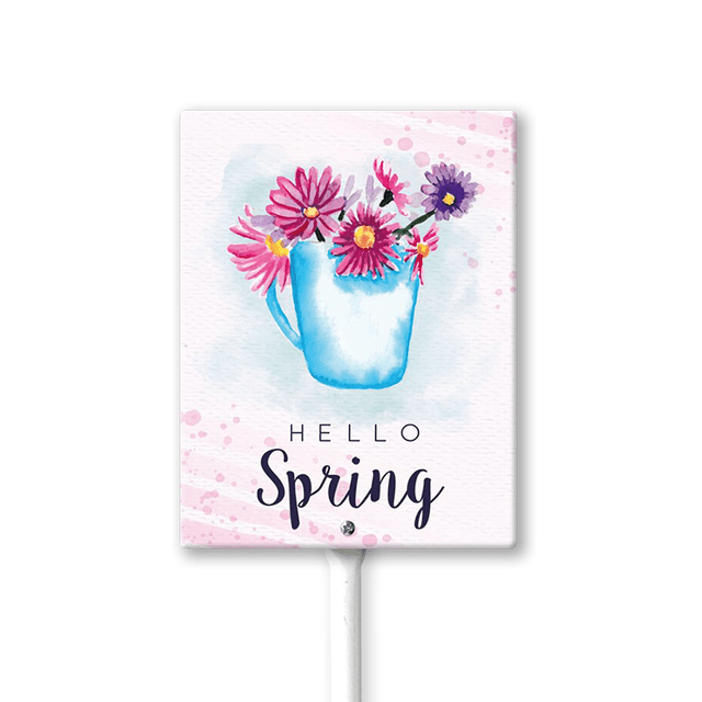 Eveokoki 8x12 Inches Hello Spring Yard Sign with Stakes Spring Lawn ...